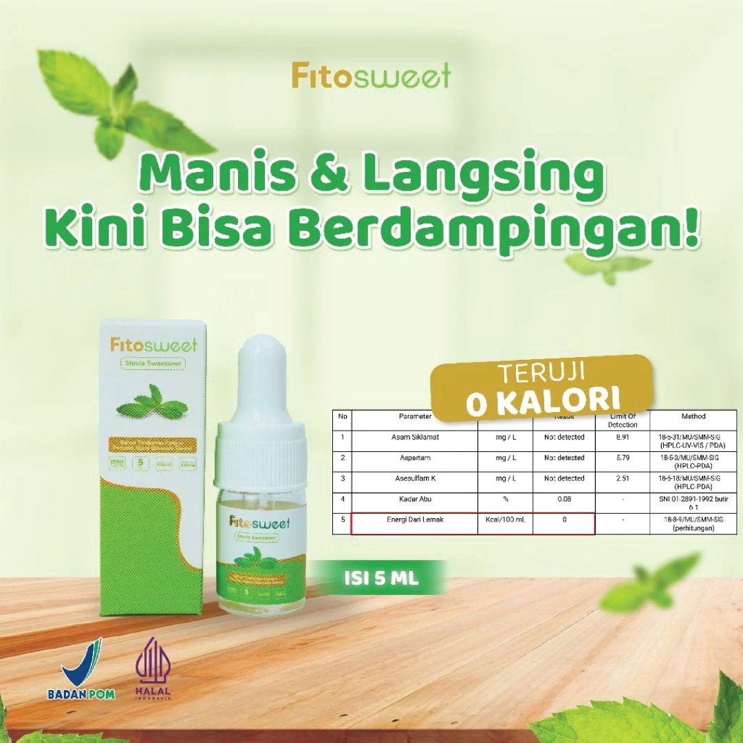 FitoSweet Diet Stevia Nol Kalori 100% Natural Sweetener 5ml Tetes ...